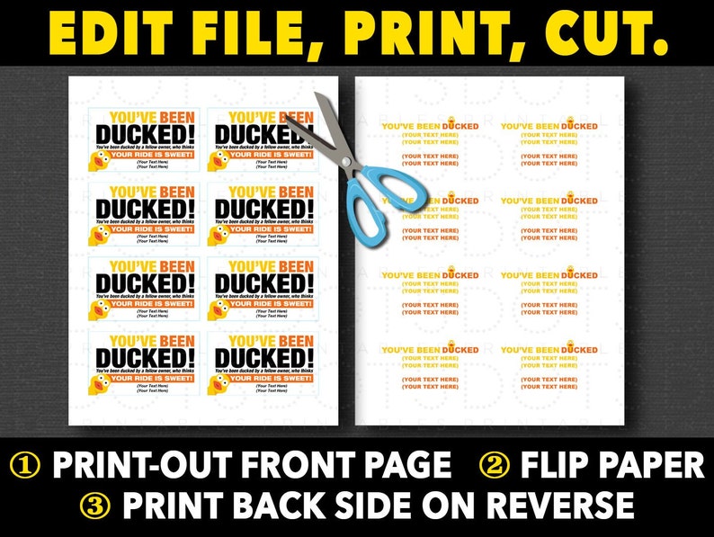 You've Been Ducked Duck Duck Tags. Download EASY Word Templates, or ...