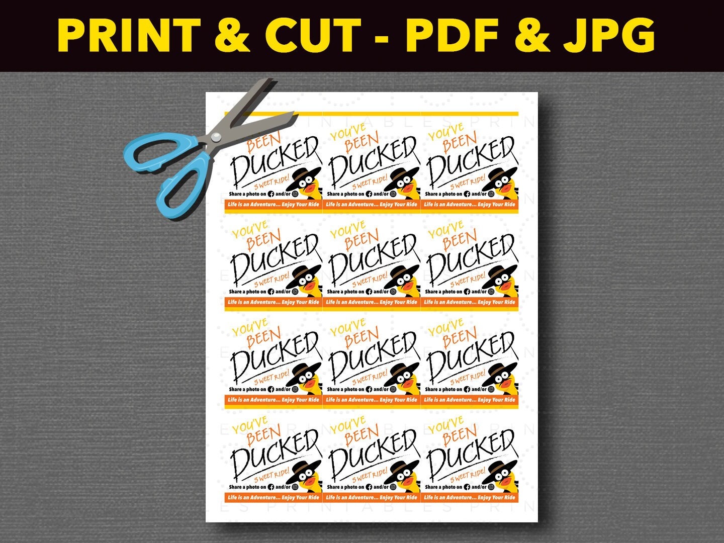 You've Been Ducked Duck Tags - Zorro. Download Printable JPG and PDF ...