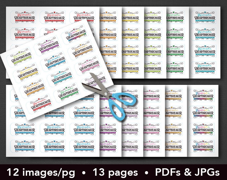 Breakable Chocolate Heart Tags Printable / Smash Heart Tags - "you Are ...