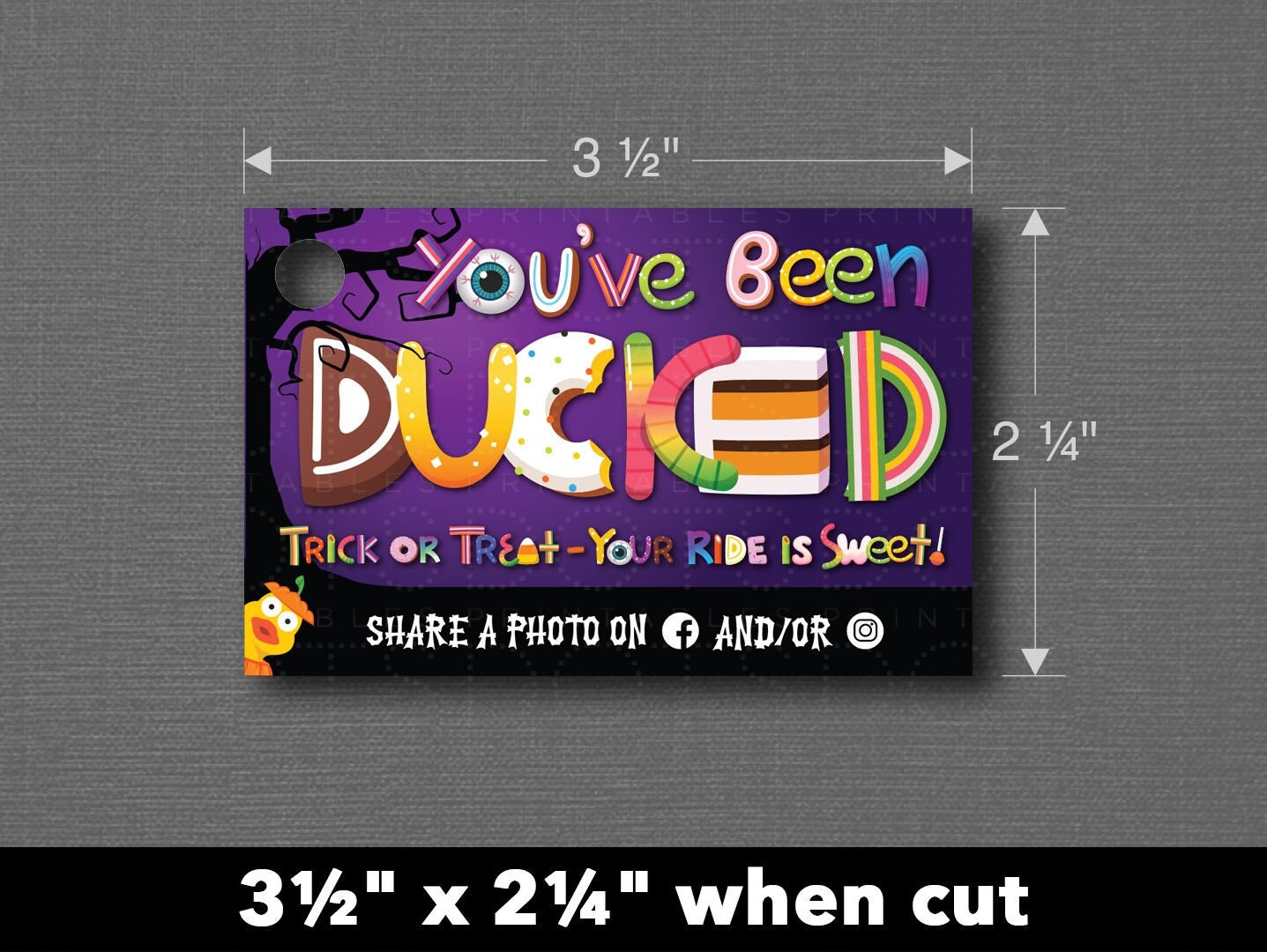 Printable Halloween "you've Been Ducked" Duck Tags / Ducking Tags ...