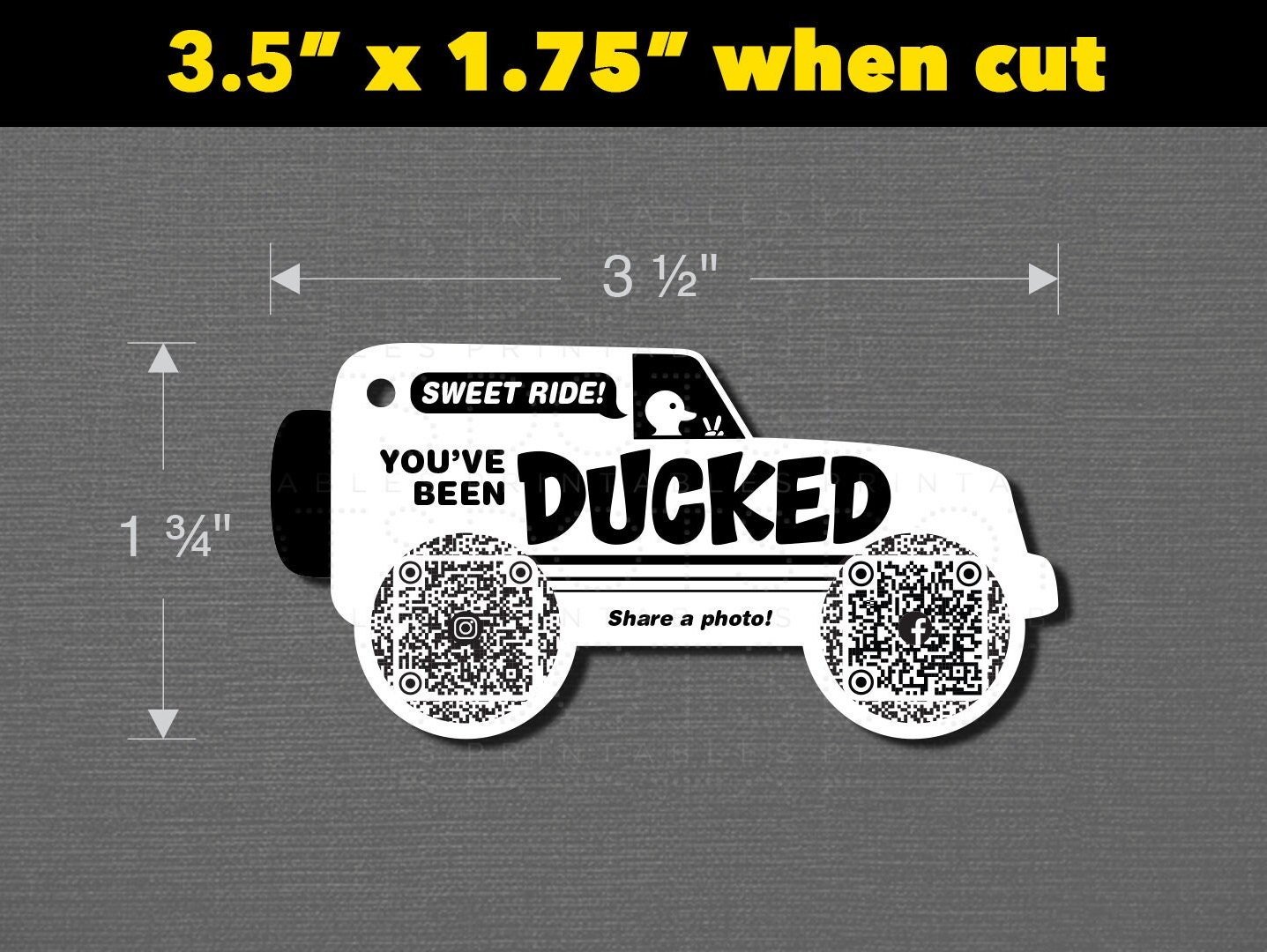 Duck Tags - Youve Been Ducked - Shape With QR Code Wheels. Download ...