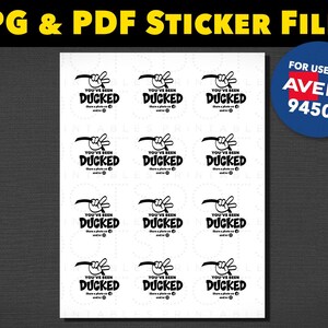 You've Been Ducked Stickers Printable (for Use With Avery 94501 - 2x2 ...