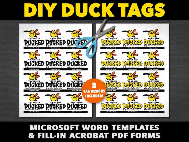 Duck Tags / Editable You've Been Ducked - Peace Sign Duck - Download ...