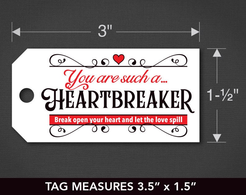 Breakable Chocolate Heart Tags Printable / Smash Heart Tags - "you Are ...