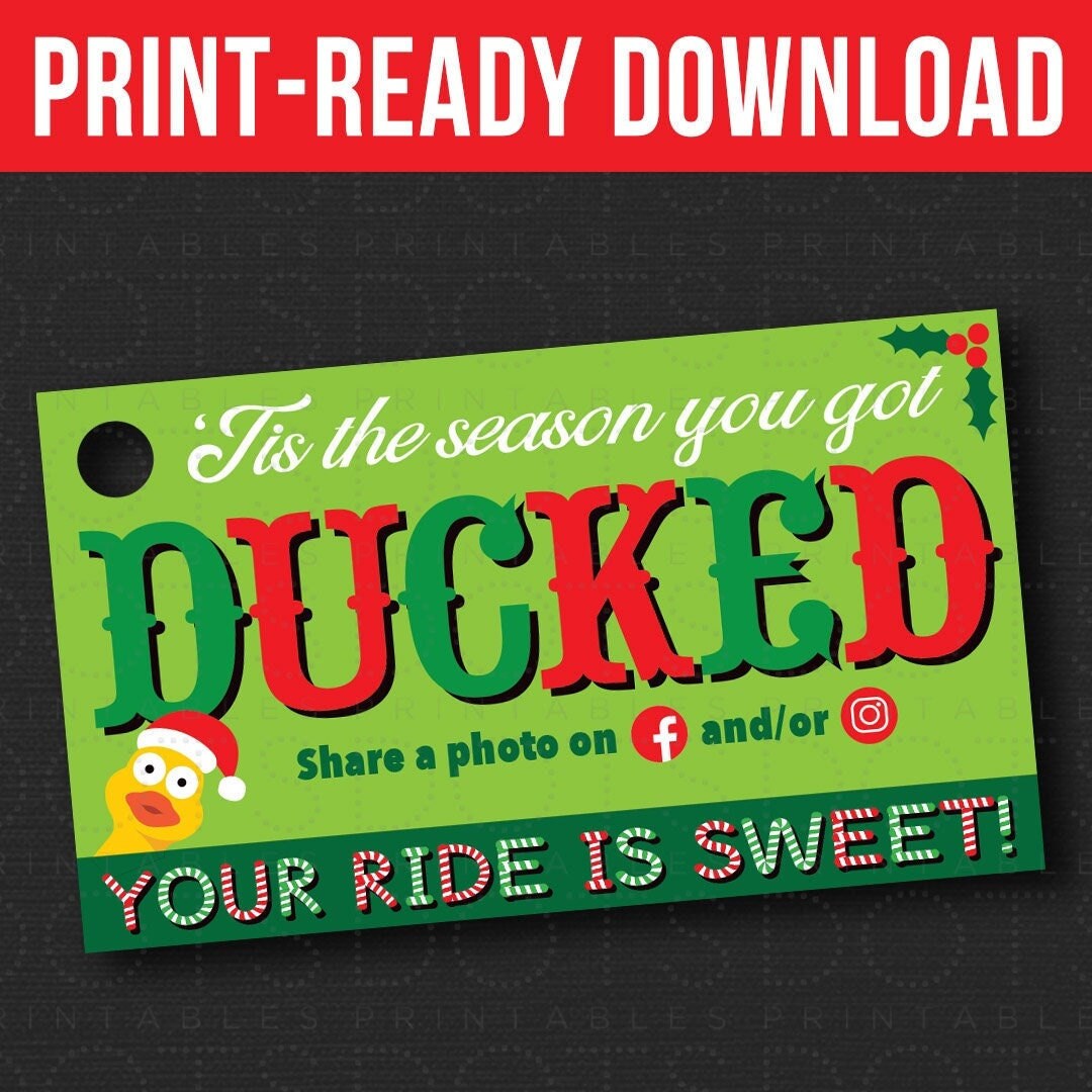 Printable Christmas You've Been Ducked Duck Tags / Ducking Tags / Tags ...