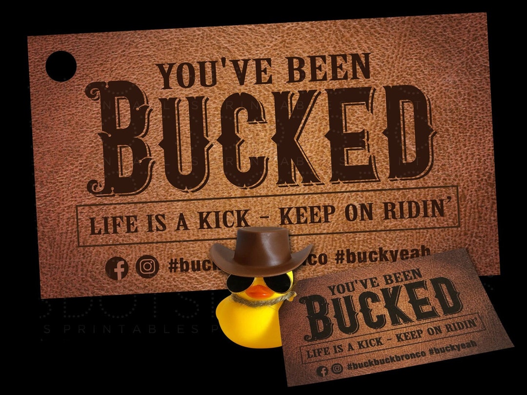 Buck Buck Bronco Tags - You've Been Bucked - 3.5 X 2" (business Card ...