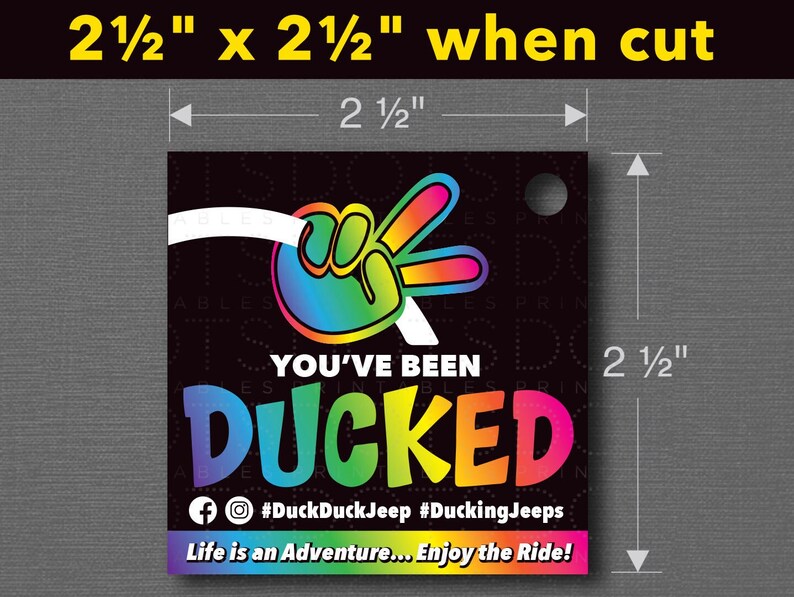 You've Been Ducked Duck Tags / Ducking Tags / Tags for Ducking. Rainbow ...