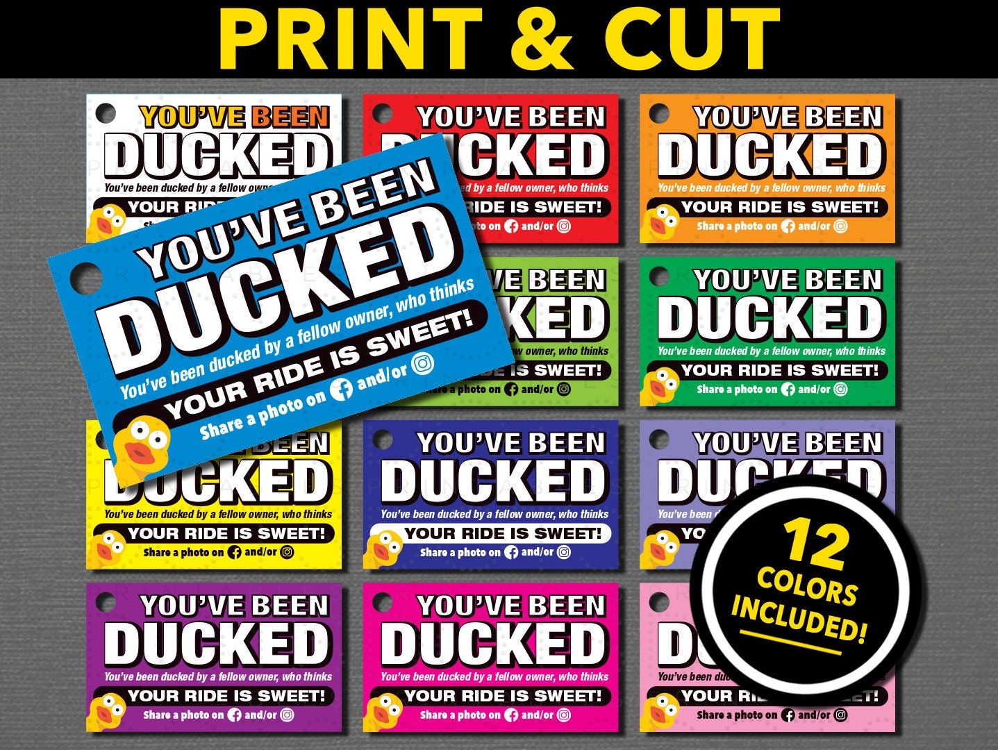 You've Been Ducked Duck Tags 12 Colors Included. - Etsy