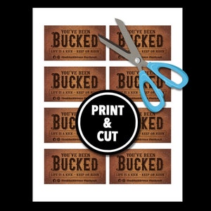 Buck Buck Bronco Tags - You've Been Bucked - 3.5 X 2" (business Card ...