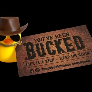 Buck Buck Bronco Tags - You've Been Bucked - 3.5 X 2" (business Card ...