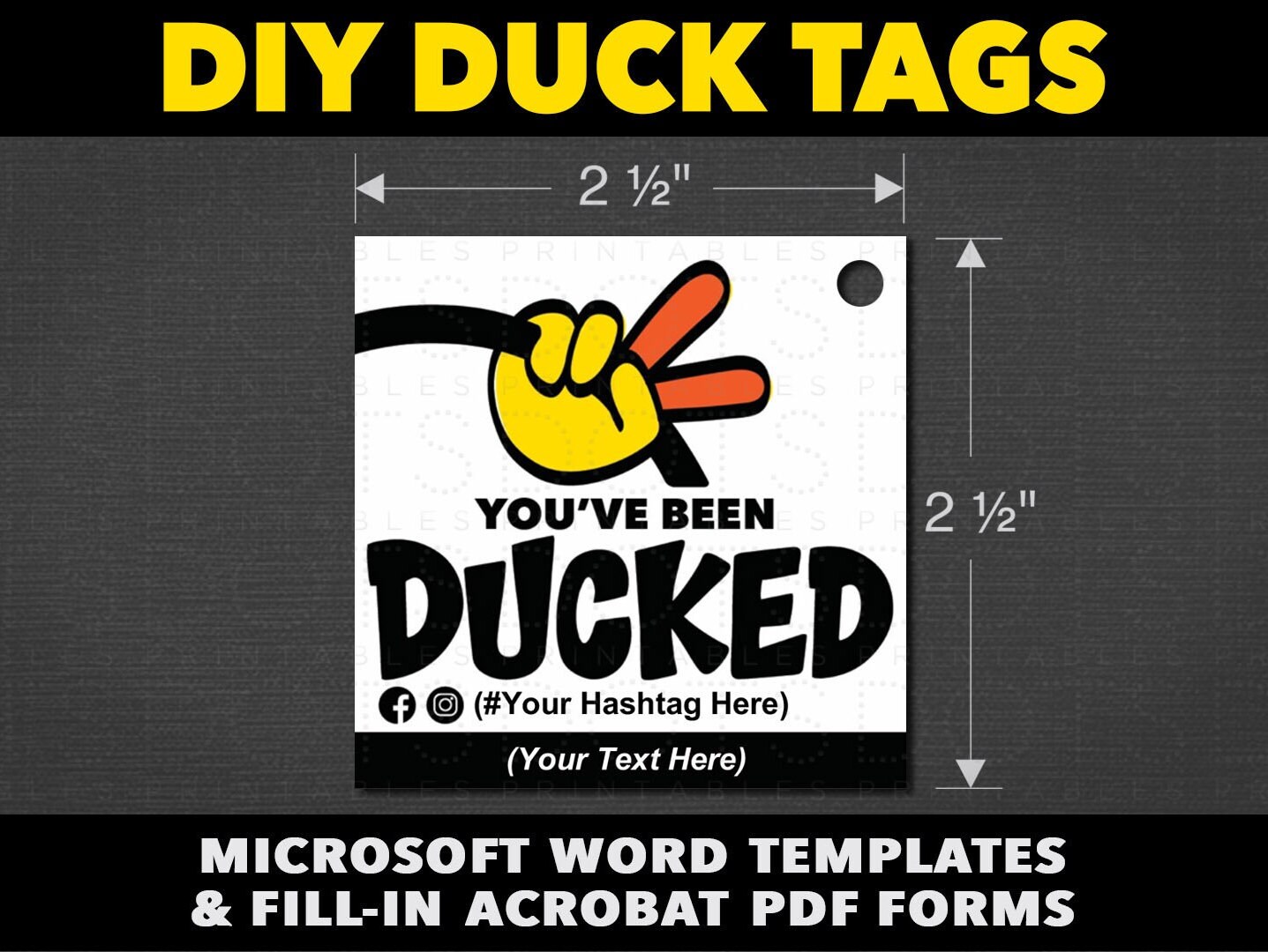 Duck Tags / Editable You've Been Ducked - Peace Sign Duck - Download ...