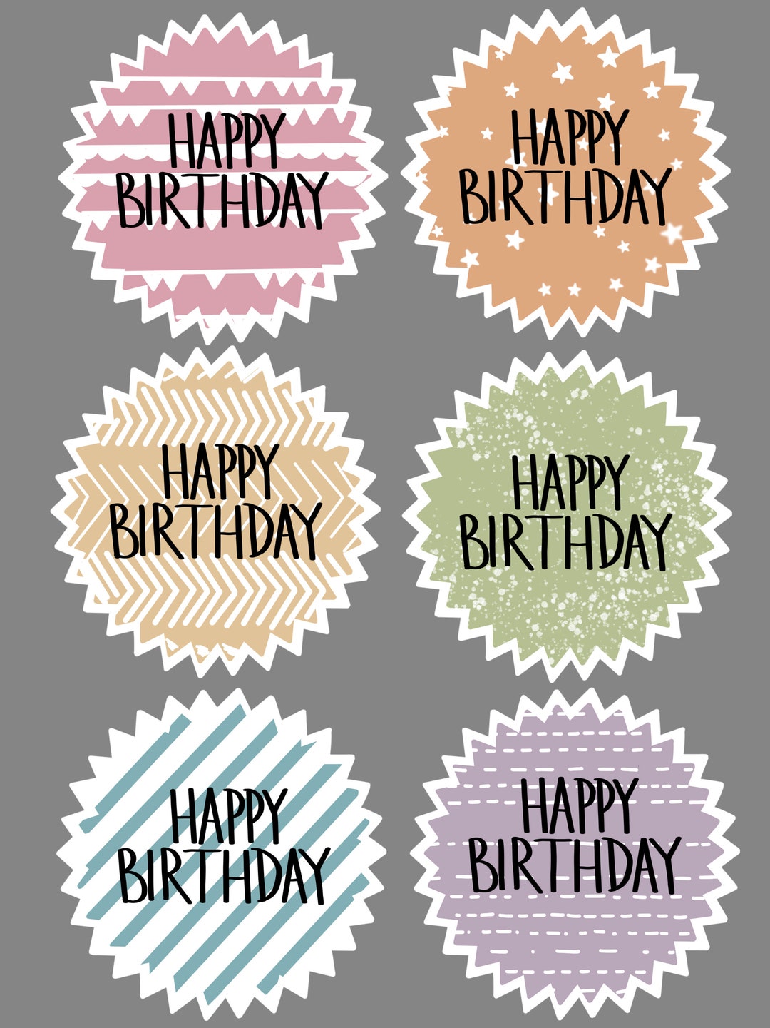 Happy Birthday Stickers- Vinyl and Waterproof Stickers- Happy Birthday ...