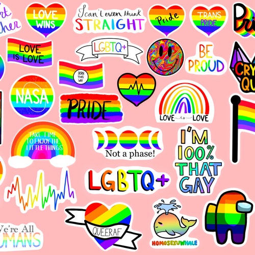 Pride Rainbow Flag Sticker Set LGBTQ Pride Equality Bujo - Etsy