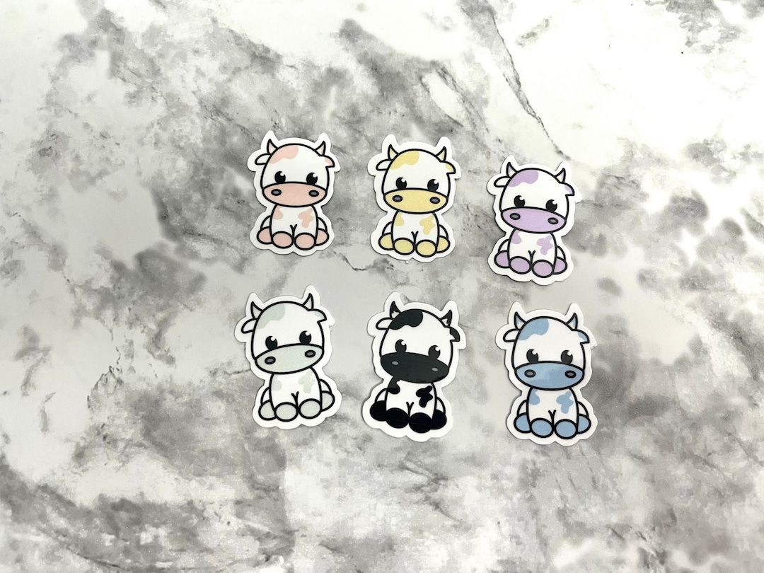 Mini Cows Sticker Pack -6 Pack-mini Cows- Cow Sticker-mini Cow Stickers ...
