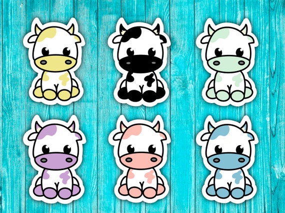 Cute Kawaii Cow Sticker Cows Cute Cow waterproof Sticker - Etsy