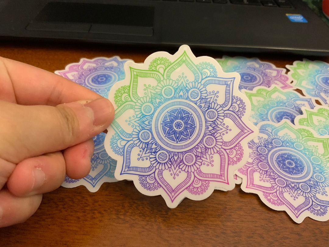 Clear Mandala Flower Sticker- Mandala Sticker- Mandala Flower Sticker ...