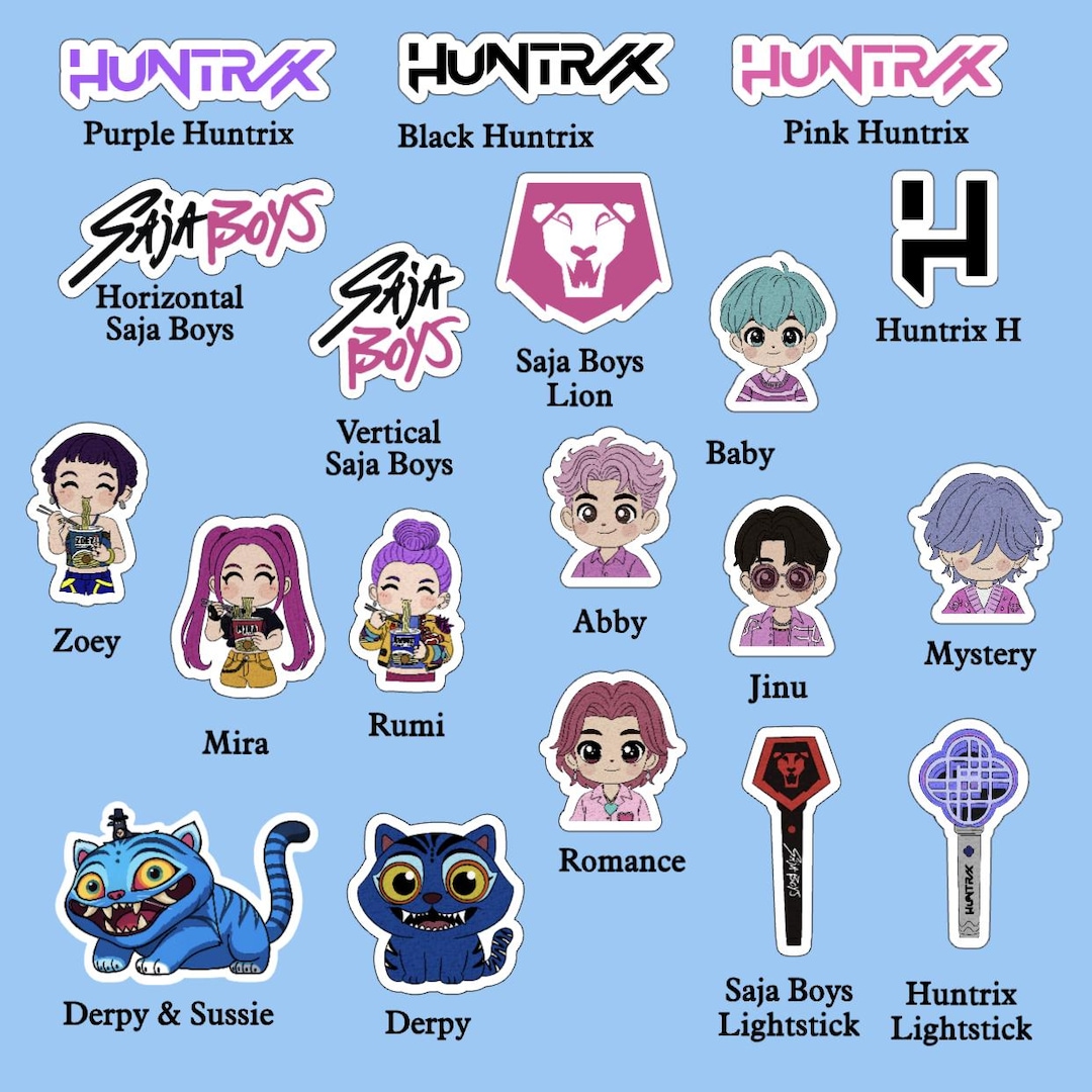 K-pop Demon Hunter Inspired Stickers | Huntrix Stickers | Saja Boys ...