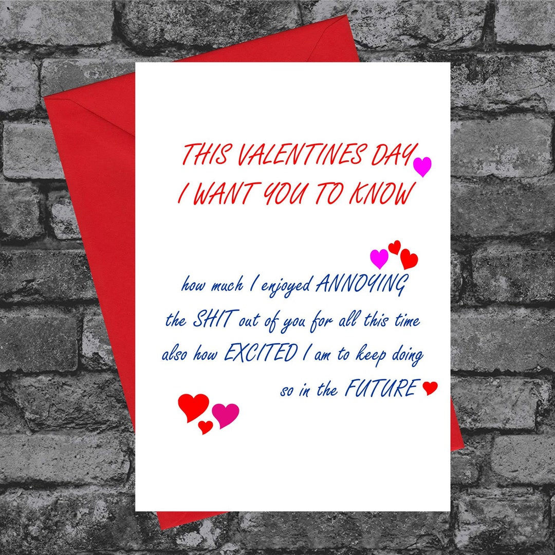 BC004 I Want You to Know Cheeky and Rude Valentines Card Boyfriend ...