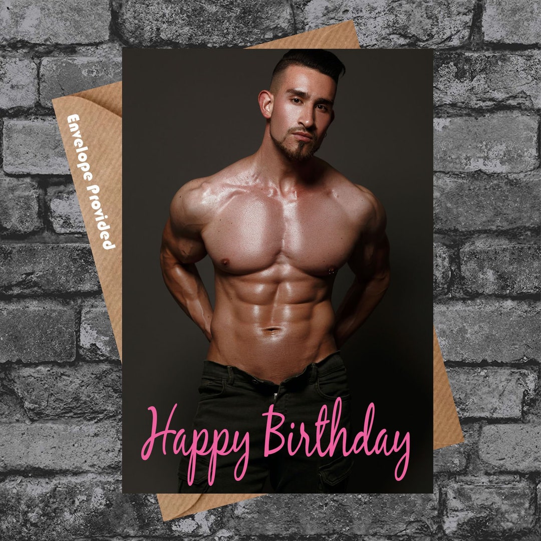 Body Builder 6 Pack Funny Rude Birthday Card Wife Girlfriend Best ...