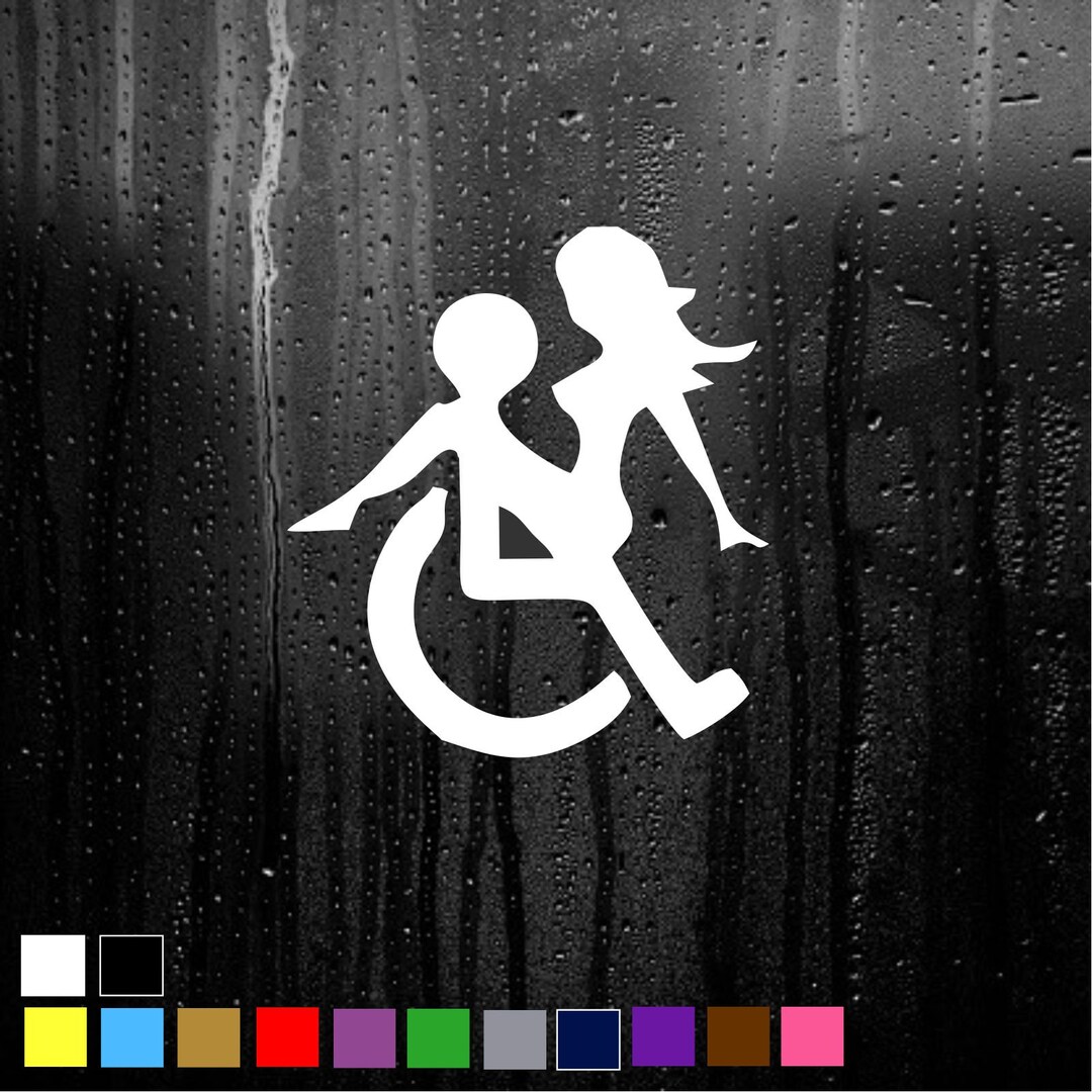 Rude Disabled Wheelchair Funny Rude Car Camper Bumper Vinyl Decal ...
