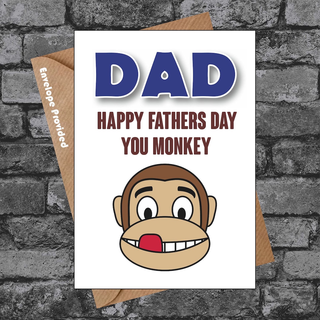 Happy Fathers Day Monkey Fathers Day Father Stepdad Mother BC858 - Etsy