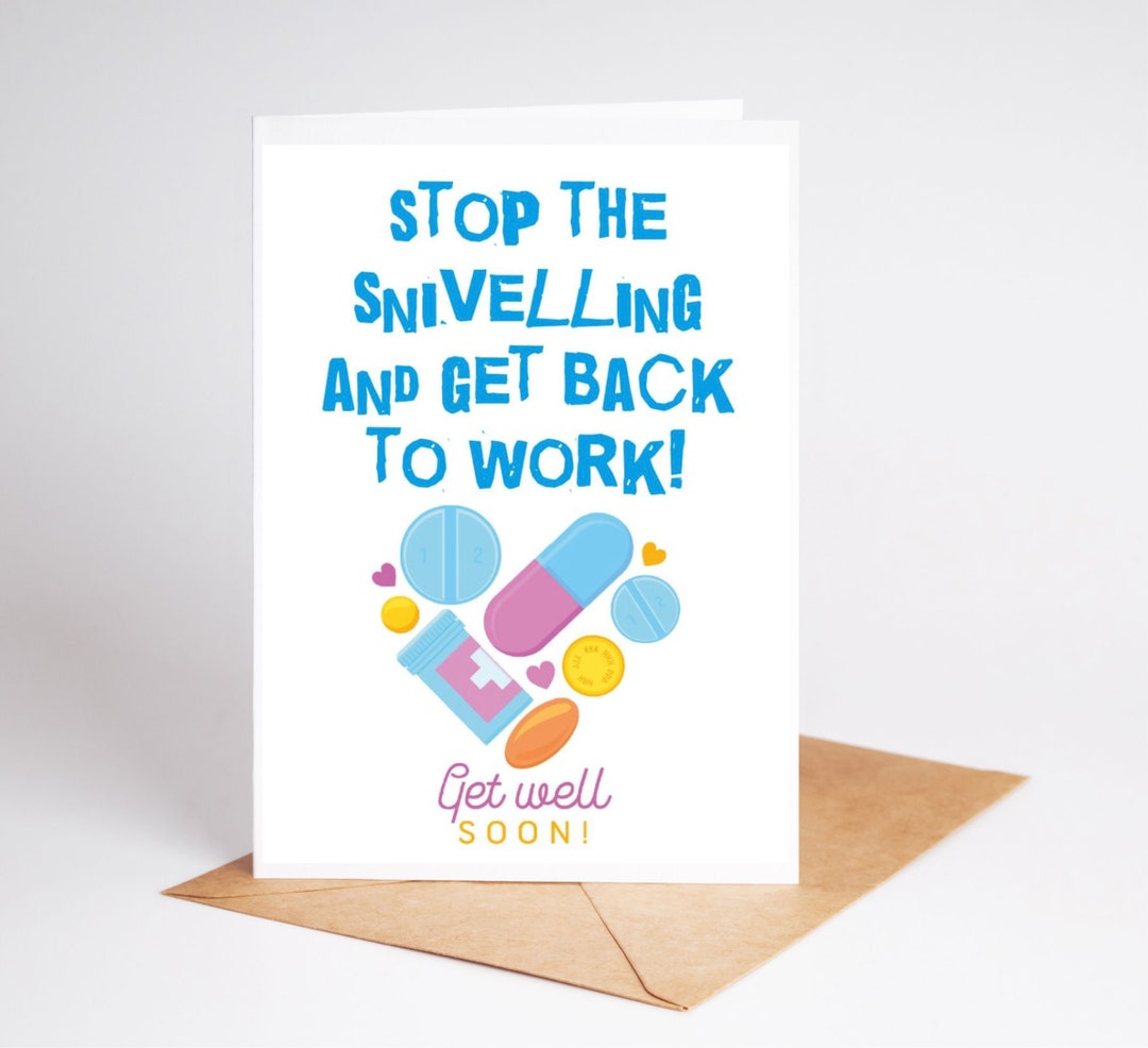 Funny Rude Get Well Soon Card Back to Work BC258 - Etsy