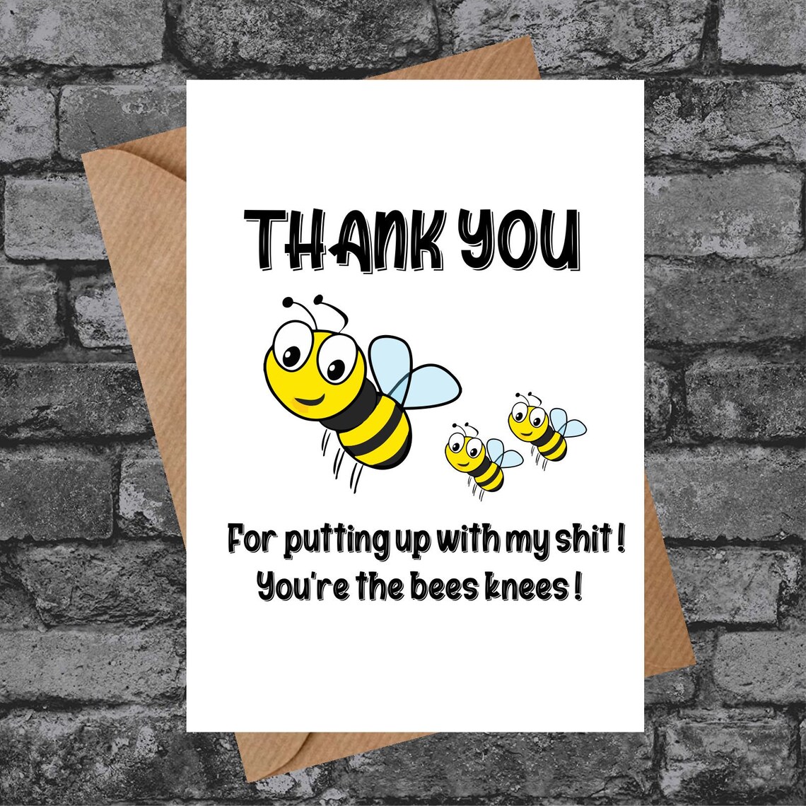 BC076 Thank You Your the Bees Knees Funny Cheeky Thank You Card - Etsy