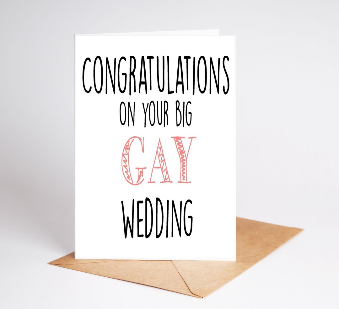 Funny Congratulations on Wedding Day Card Rude Gay Wedding Card Civil ...