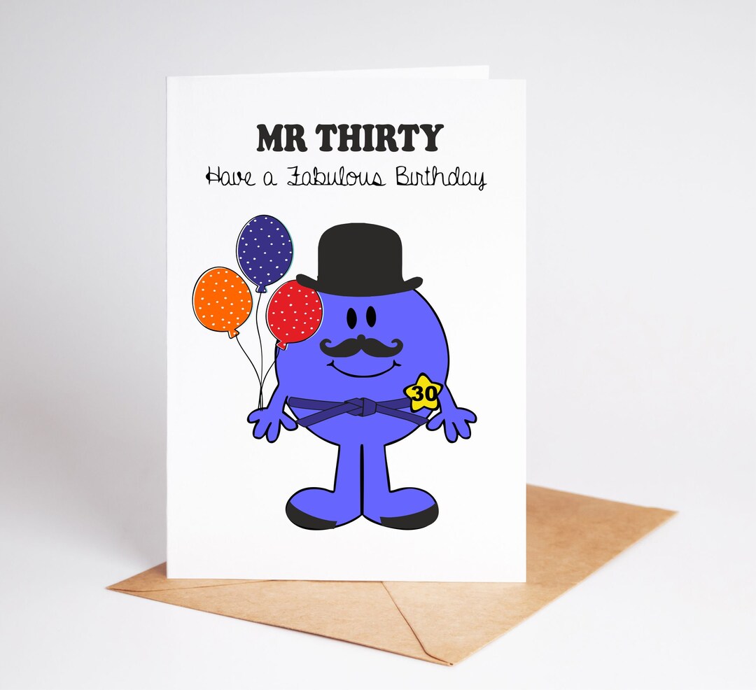 Funny 30th Birthday Card Mr Thirty Cute Card BC293 - Etsy