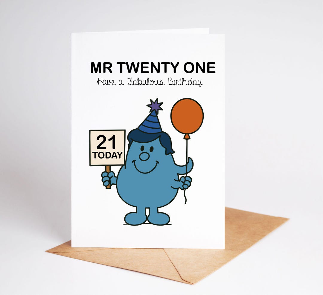 Funny 21st Birthday Card Mr Twenty One Cute Card Boyfriend Best Friend ...