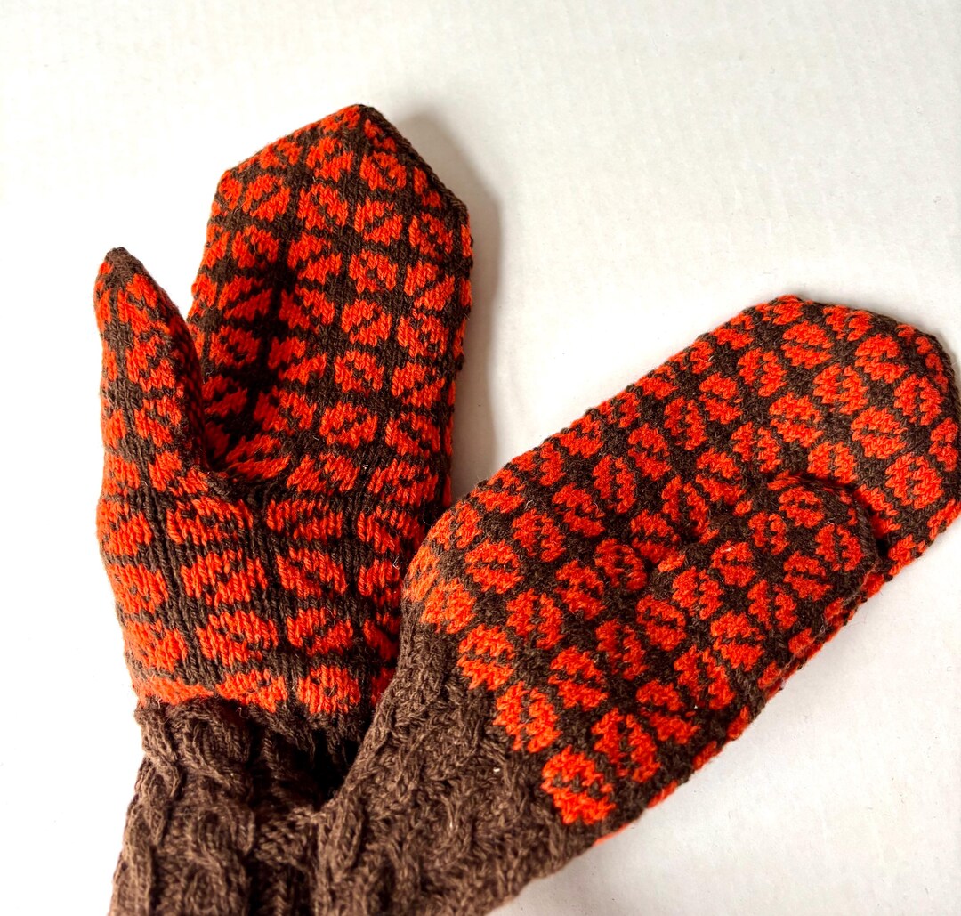 Vintage Estonian NOS Hand Knitted Women's Mittens in Traditional ...
