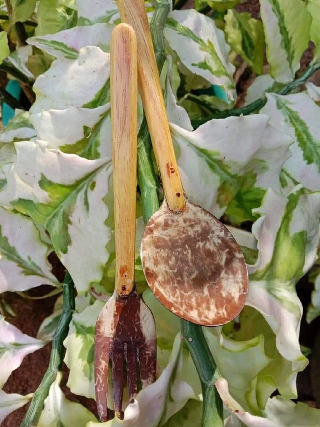 Handmade Coconut Shell Spoon and Fork - Etsy
