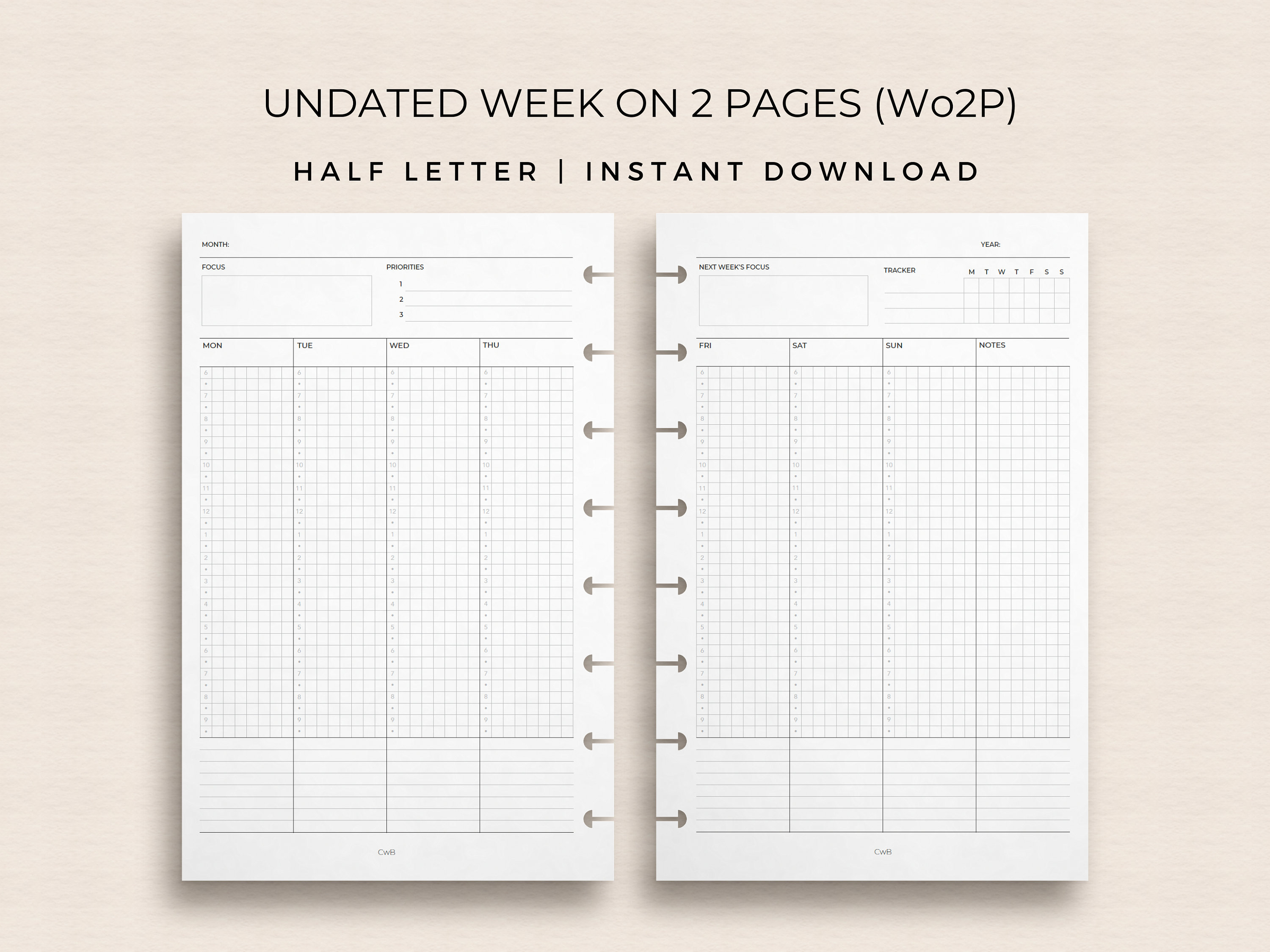 Weekly Planner Inserts Undated Dashboard Planner Insert Schedule ...