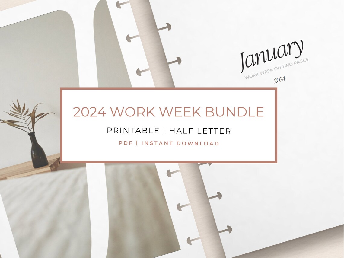 2024 Planner Bundle Printable PDF Half Letter Dated Inserts Aesthetic ...