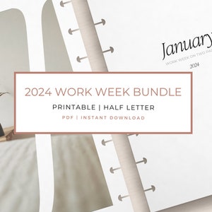 2024 Planner Bundle Printable PDF Half Letter Dated Inserts Aesthetic ...