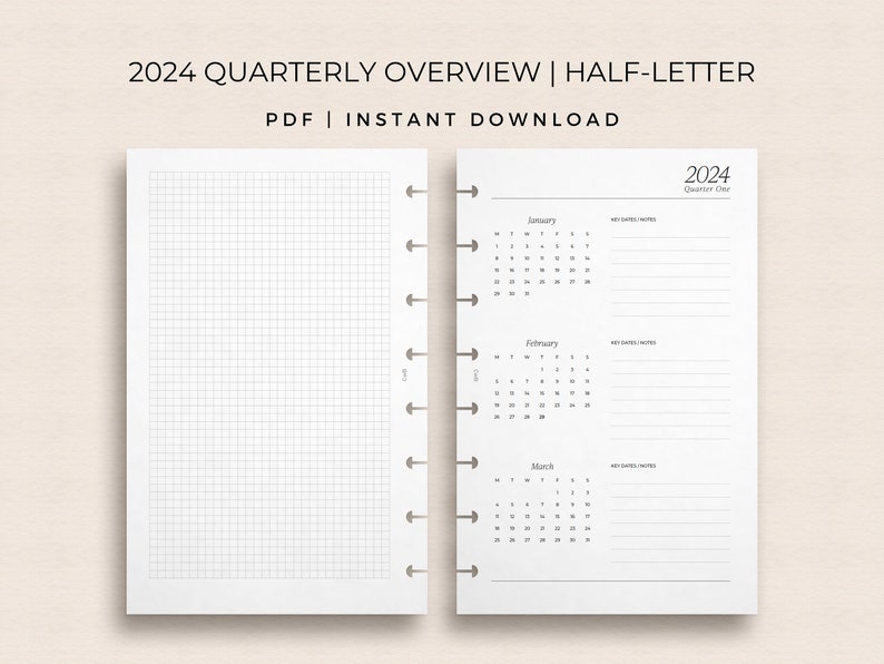 2024 Printable Planner Insert Bundle Half Letter Discbound Planner ...
