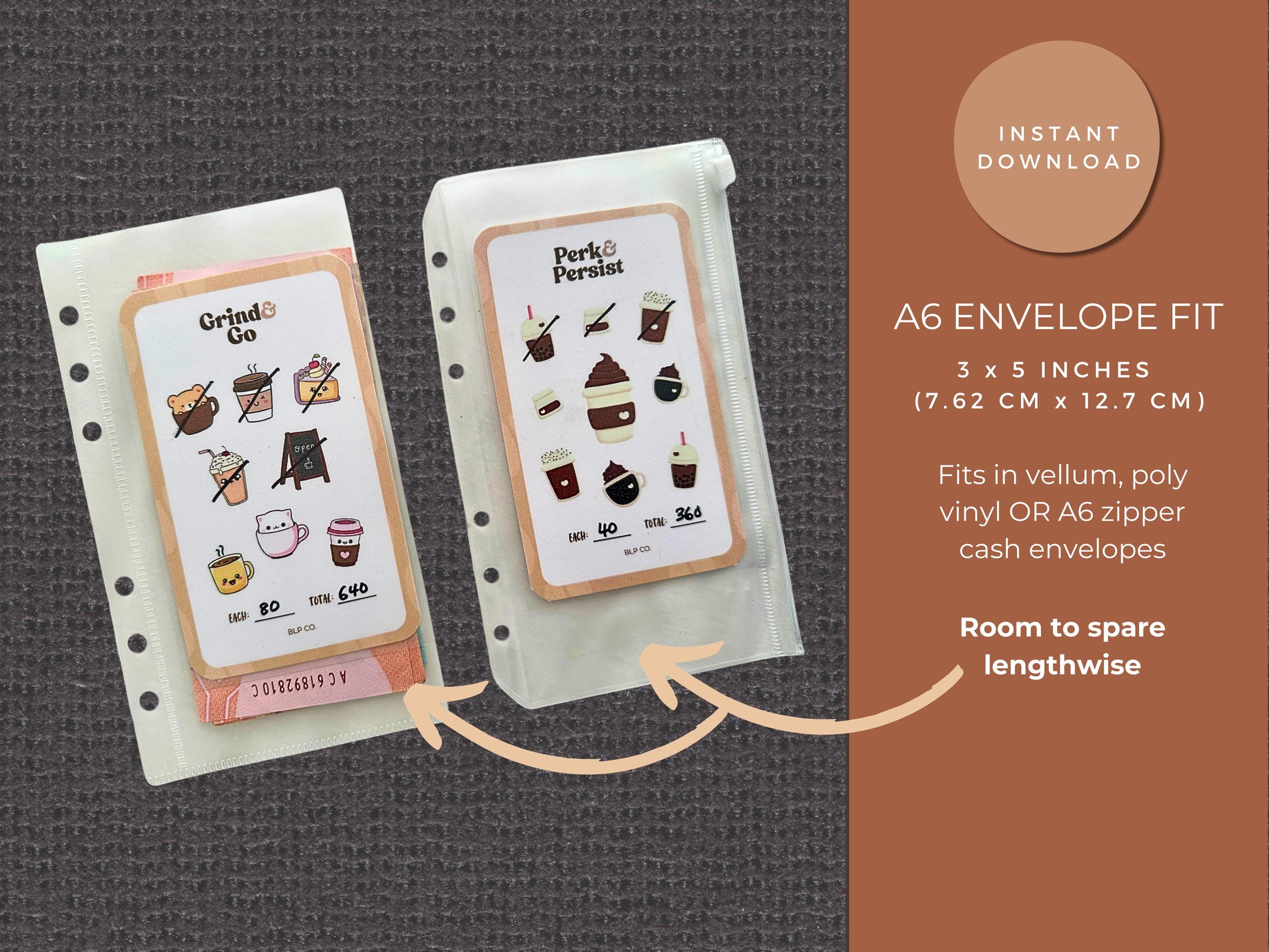 Kawaii Coffee Mini Savings Challenge Bundle, Printable A6 Budget Binder ...