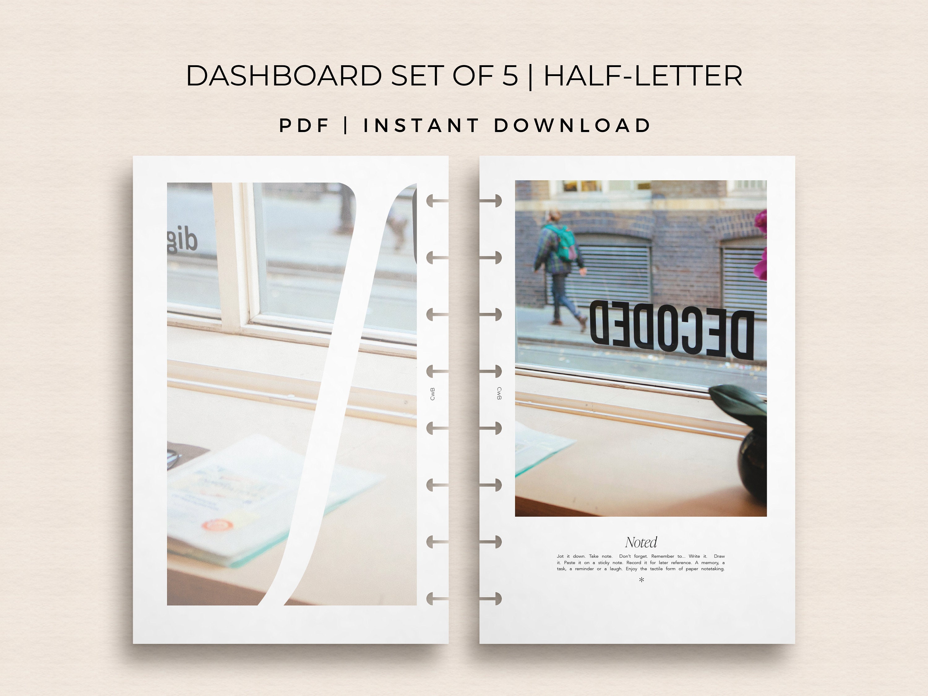 Minimalist Planner Dashboard Inserts: Half Letter Discbound (PDF) - Etsy