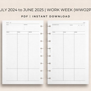 Academic Planner, July 2024 to June 2025 Printable Planner Inserts ...