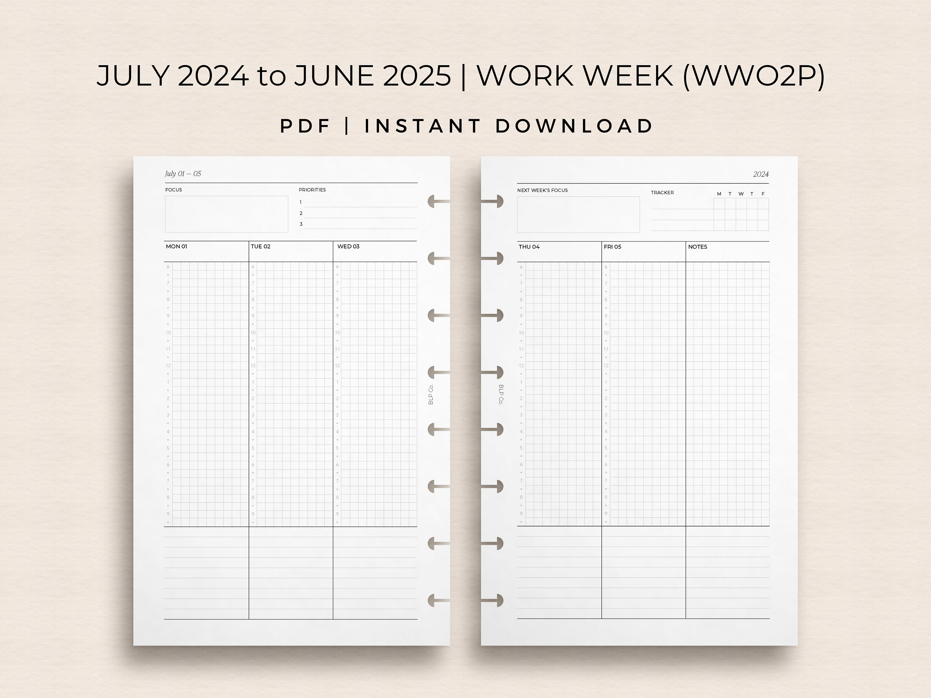 Academic Planner, July 2024 to June 2025 Printable Planner Inserts ...