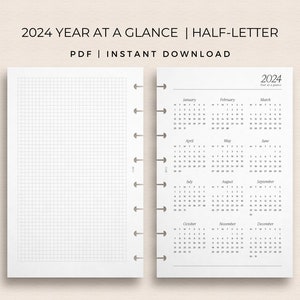 2024 Printable Planner Insert Bundle Half Letter Discbound Planner ...