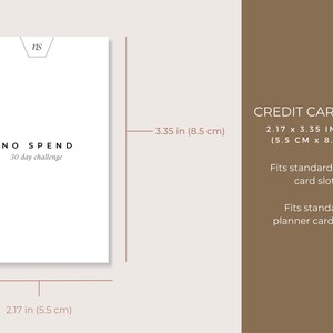 Planner Cards, No Spend Tracker, Printable 30 Day Challenge in Credit ...