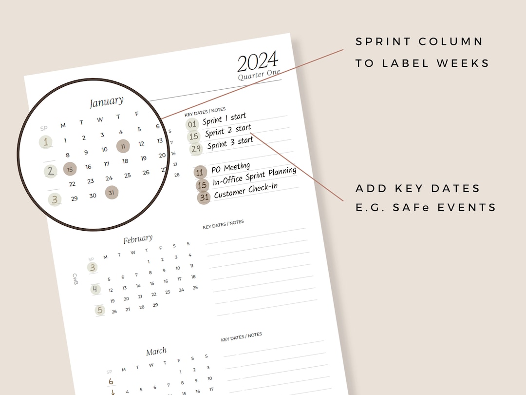 Agile Planner 2024 Quarterly Overview, Printable With Free Graph Note ...