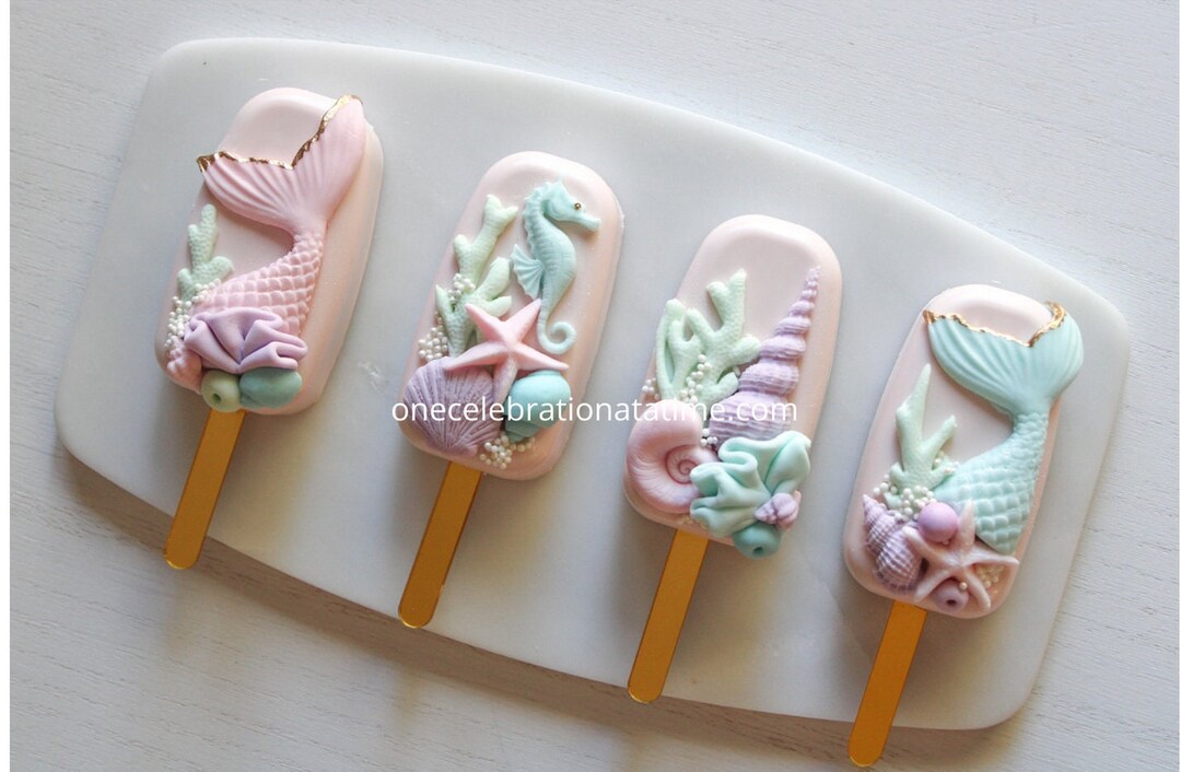 Under the Sea Cakesicles, Mermaid Themed Cakesicles, Mermaid Themed ...