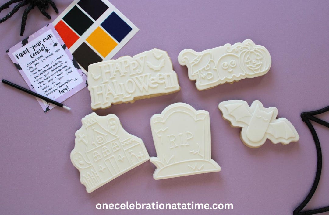 Paint Your Own Cookie, Halloween PYO Cookies, Marshmallow Fondant ...