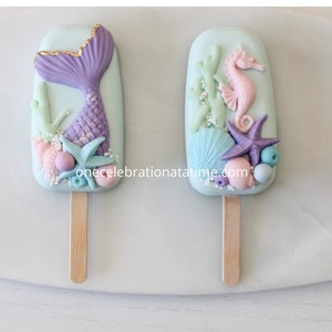 Under the Sea Cakesicles, Mermaid Themed Cakesicles, Mermaid Themed ...