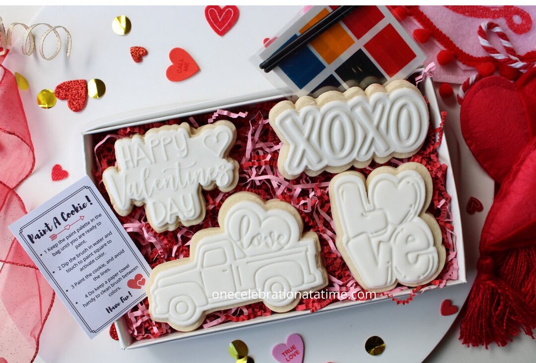 Valentine PYO Pack, 4 Count, Valentine PYO Gift Set, Valentine Cookie ...