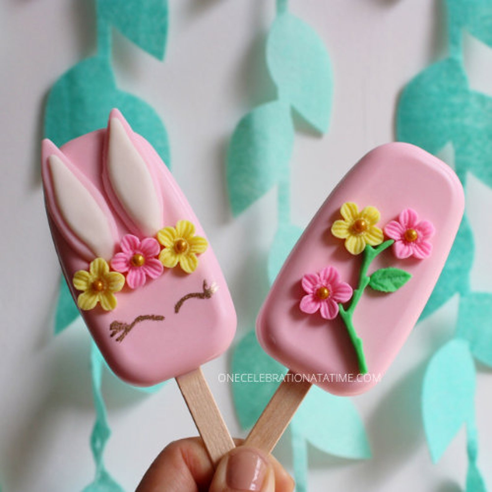 Easter Bunny & Floral Themed Cakesicles Easter Cakesicles - Etsy