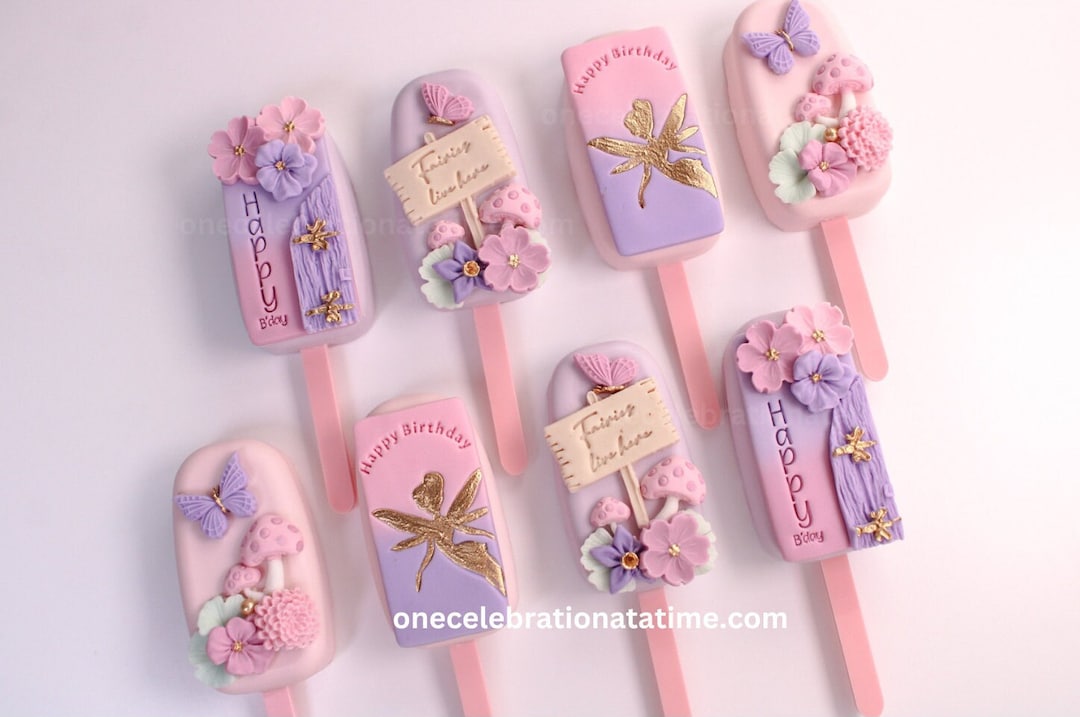 Fairy Themed Cakesicles, Fairy Cakesicles, Birthday Cakesicles, Party ...