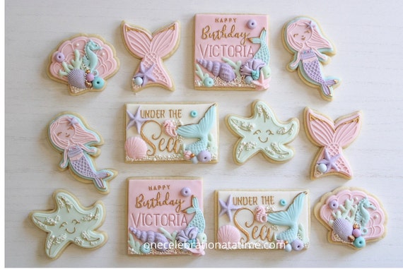 Under The Sea Cookies, Mermaid Themed Cookies, Mermaid Themed Treats ...